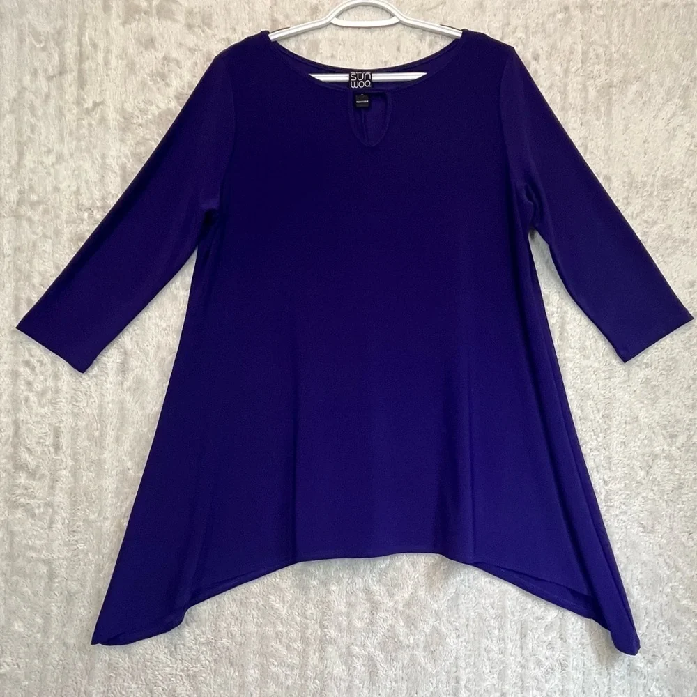 Clara Sun Woo | Tops | Clara Sun Woo Purple Tunic Sz L Shark Bite ...